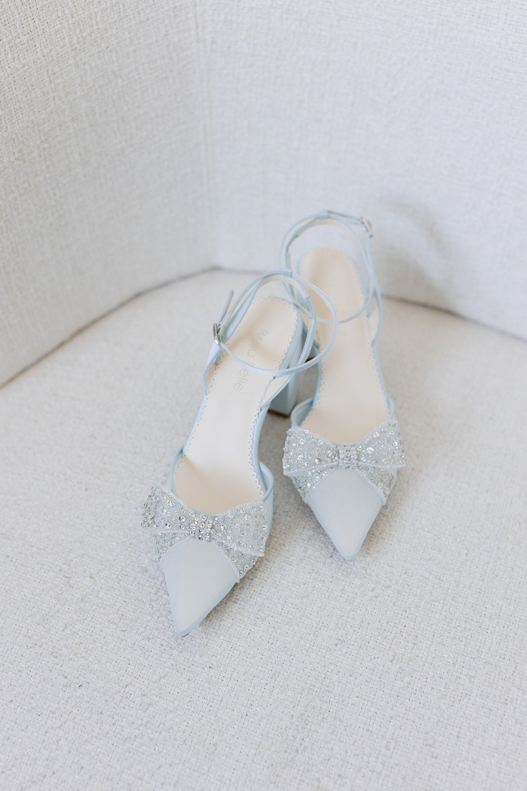 Bella Belle - Athena - Blue Crystal Block Heels with Removable Ankle ...