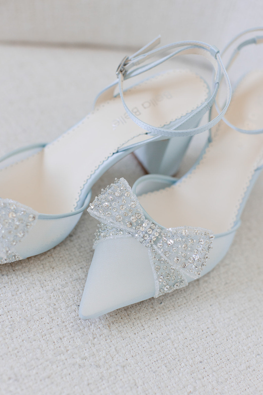 Bella Belle - Athena - Blue Crystal Block Heels with Removable Ankle ...