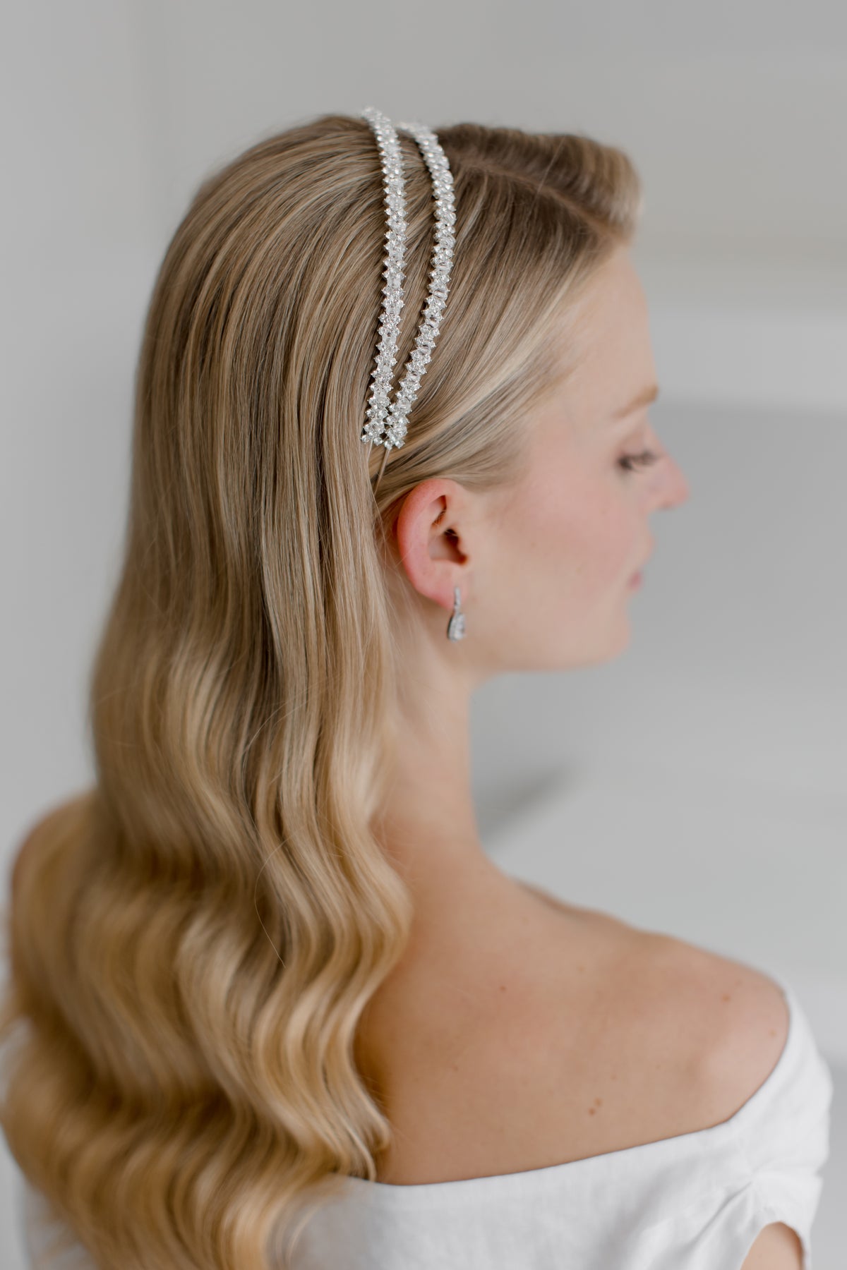 Lauren Crystal - Crystal Bridal Double Headband – The White Collection