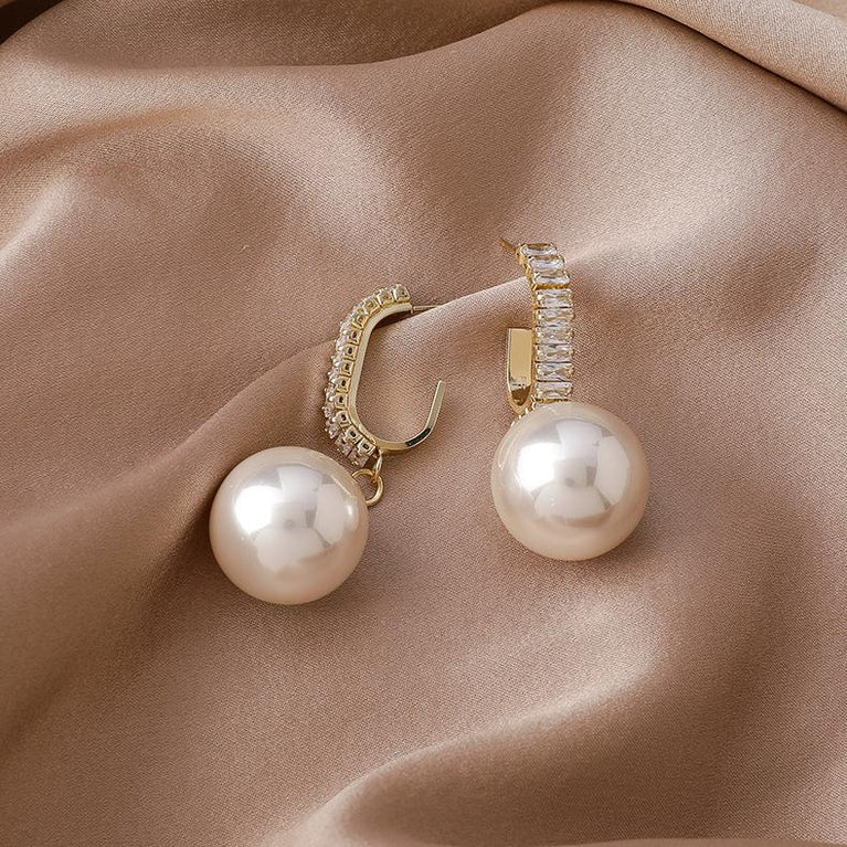 A'el Este - Lani - Bridal Pearl & Crystal Drop Earrings - Gold – The ...