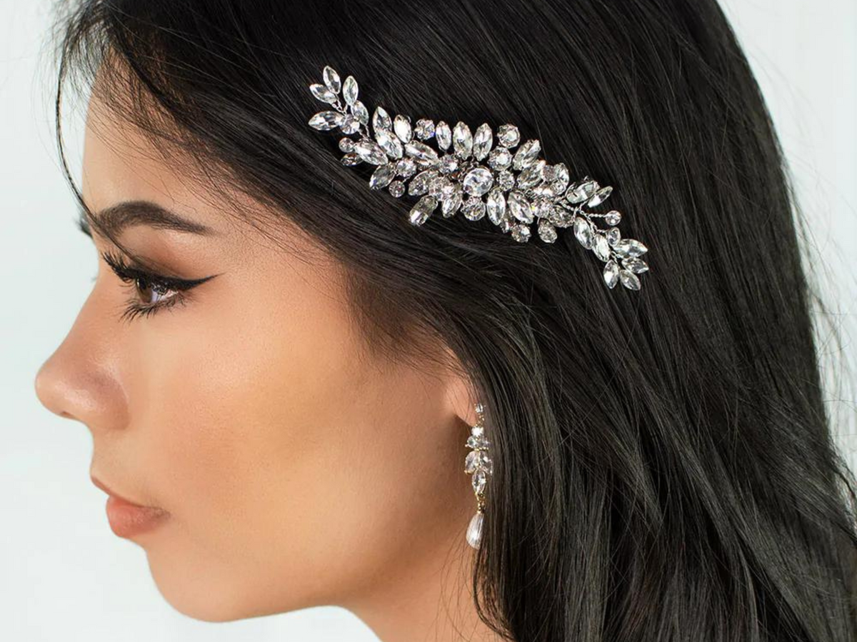Celine - Luxurious Crystal Embellished Bridal Hair Clip | The White ...