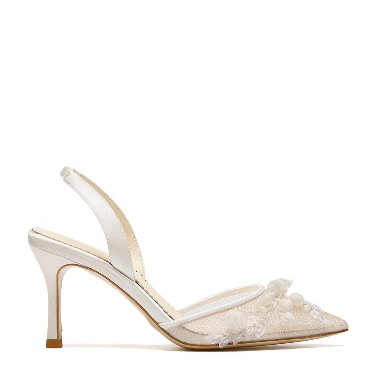 Bella Belle - Libby - Ivory Lace Floral Embroidered Bridal Heel – The ...