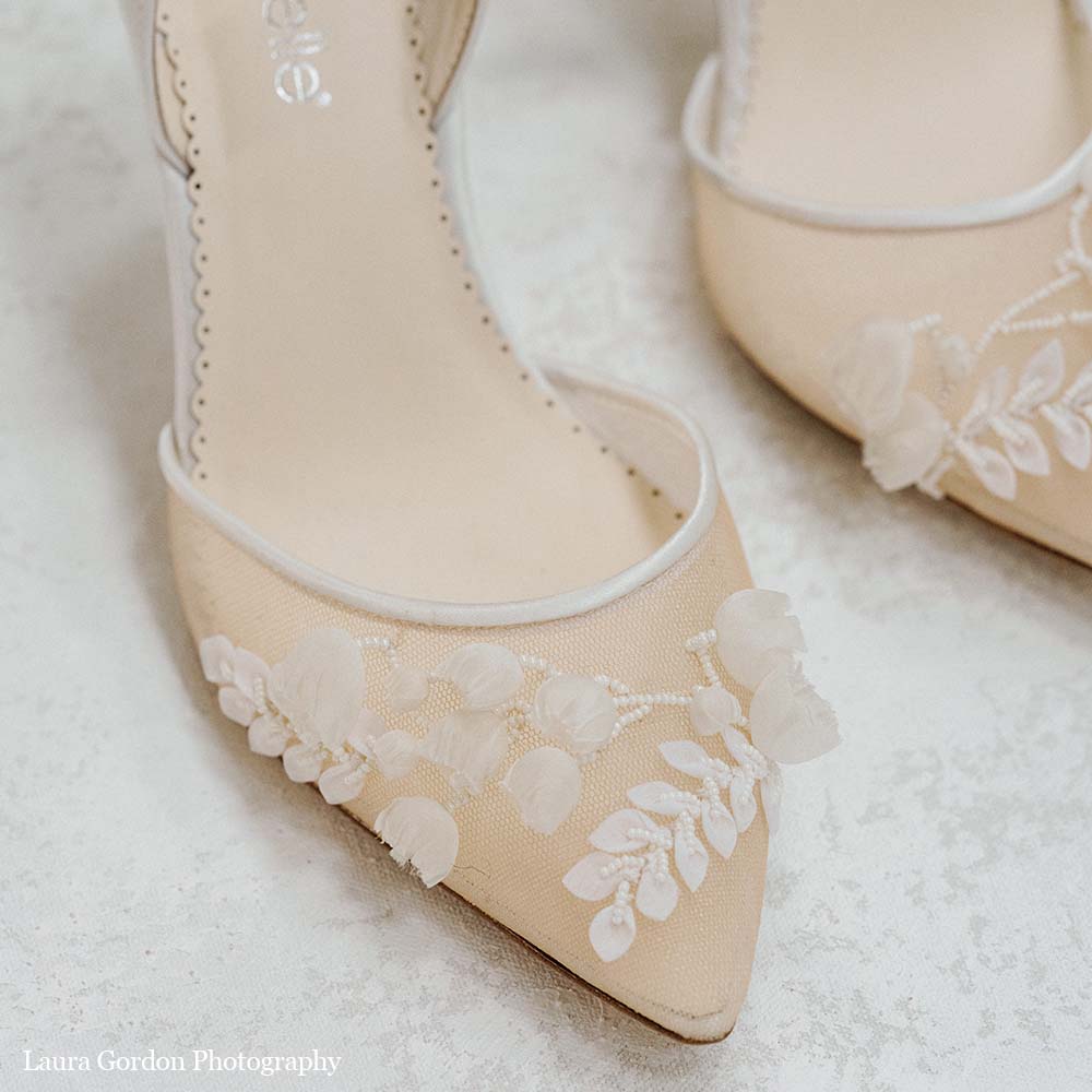 Bella Belle - Libby - Ivory Lace Floral Embroidered Bridal Heel – The ...
