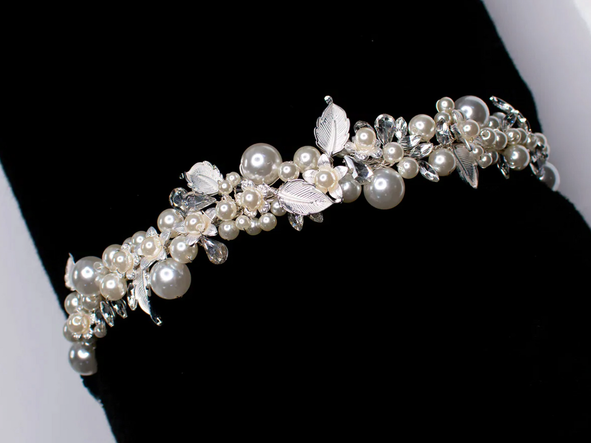 Anne - Pearl Crystal Bridal Headband – The White Collection